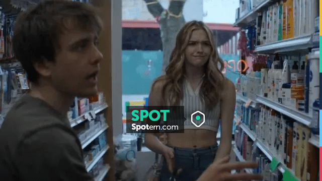 Sandro Cropped Striped Jumper worn by Cece Brewer (Jayden Bartels) as ...