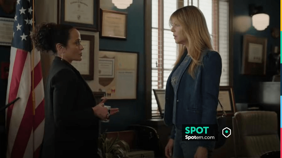 Clare V Moyen Messenger Bag in Woven Blue worn by Morgan Gillory ...