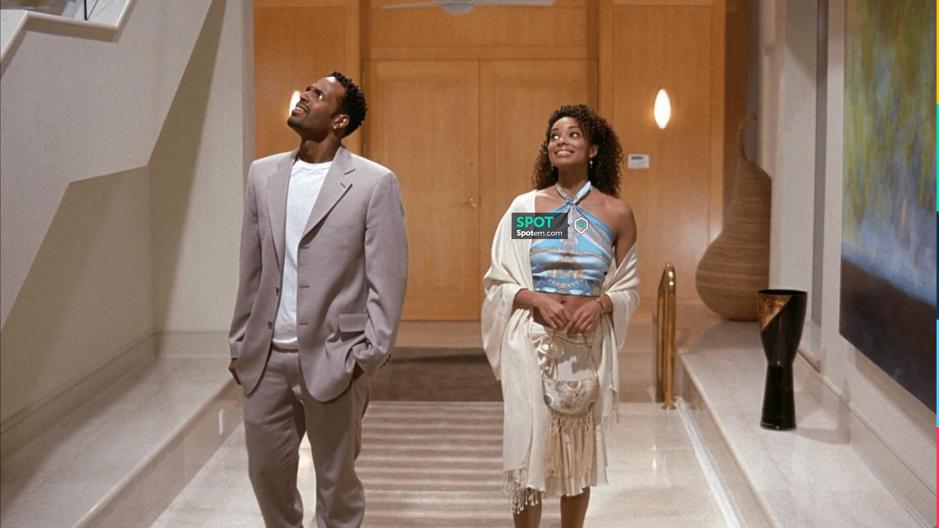 Emilio Pucci Blue Scarf Halter Top worn by Denise Porter (Rochelle ...