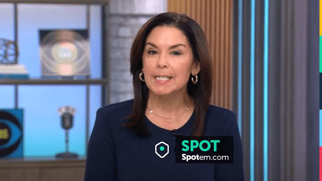 Vince Camuto Brooch Detail Long Sleeve Crepe Shift Dress worn by Meg Oliver as seen in CBS ...