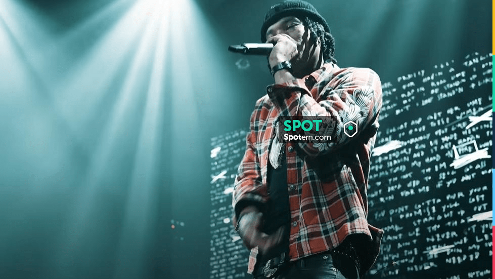 Chrome Hearts Red Plaid Sleeve Cross Overshirt worn by Lil Baby in Lil ...