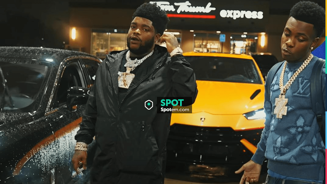 Louis Vuitton Black Hooded Nylon Coat worn by BossMan Dlow in Zillionaire Doe - Pull Up ...