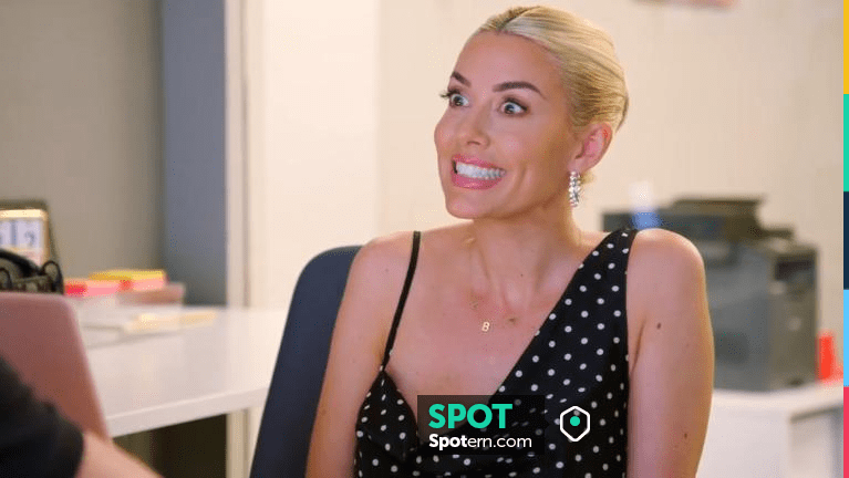 Hello Polly Dotted Moment Satin Polka Dot Midi Dress Black worn by ...