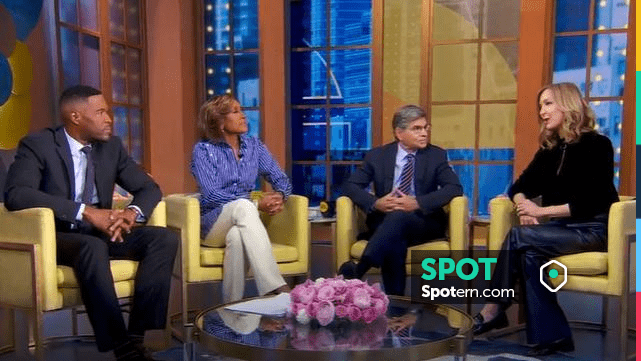 Ramy Brook Bella Croc-Embossed Faux Leather Wide-Leg Pants worn by Lara ...