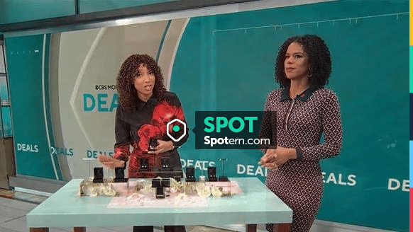 Alice + Olivia Brady Shirt in Peony Petals Bright Ruby worn by ...