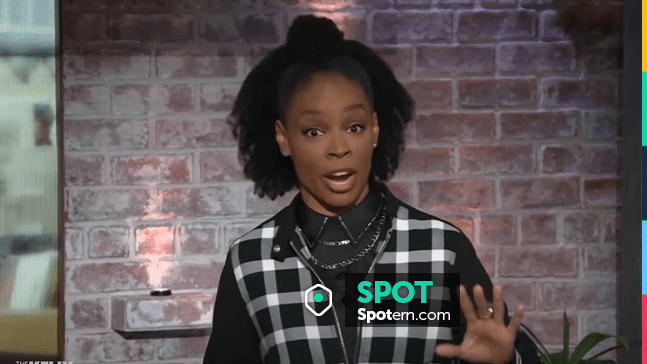 Rachel Rachel Roy Plaid Zip Bomber Jacket worn by Amber Ruffin as seen ...