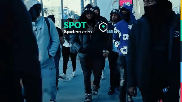 Celine Black Hood-Logo Zip Hoodie worn by EBK Jaaybo in EBK Jaaybo ...