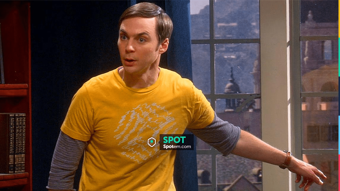 Yellow Round Scribble Graphic Art T-Shirt of Sheldon Cooper (Jim ...
