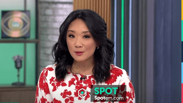 Ann Taylor Tropical Slash Neck Sweater worn by Nancy Chen as seen in ...