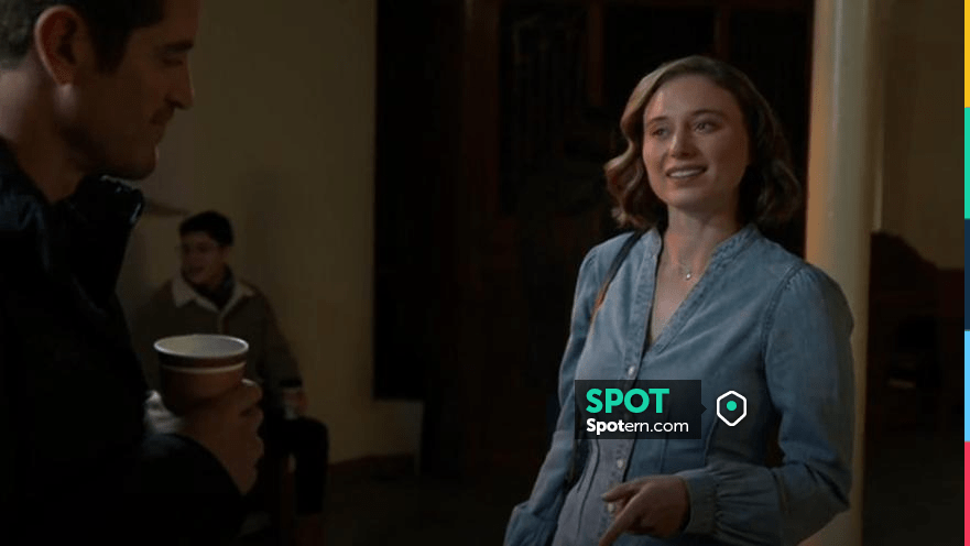 Veronica Beard Chambray Blouse worn by Sylvie Brett (Kara Killmer) as ...
