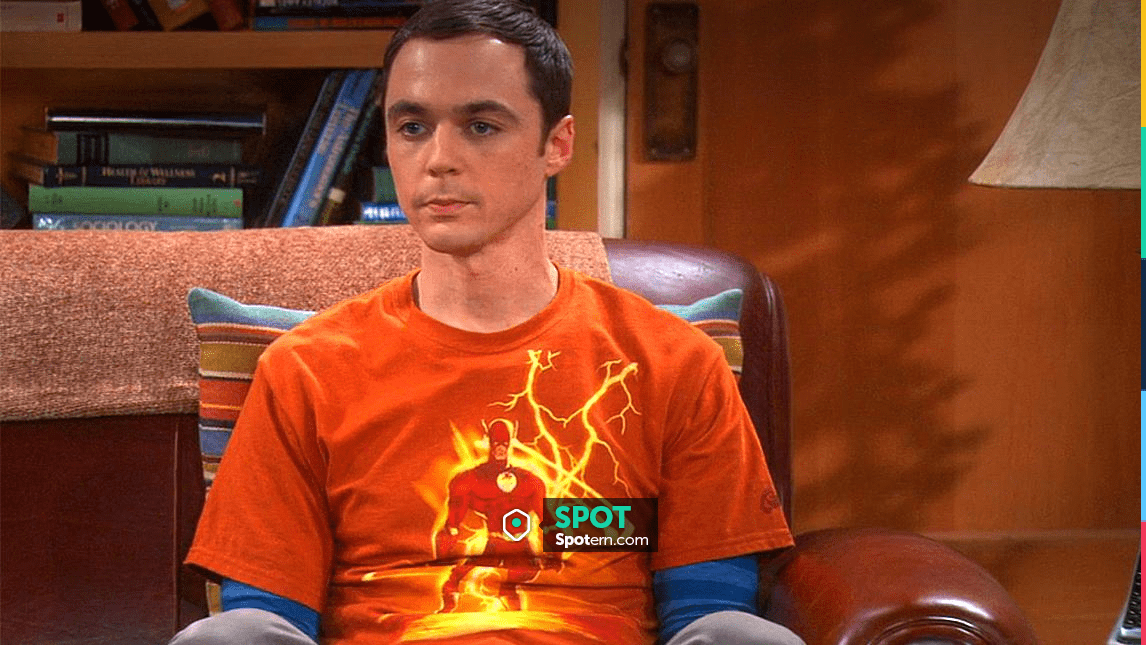 The Flash Lightning Orange T-Shirt of Sheldon Cooper (Jim Parsons) in ...
