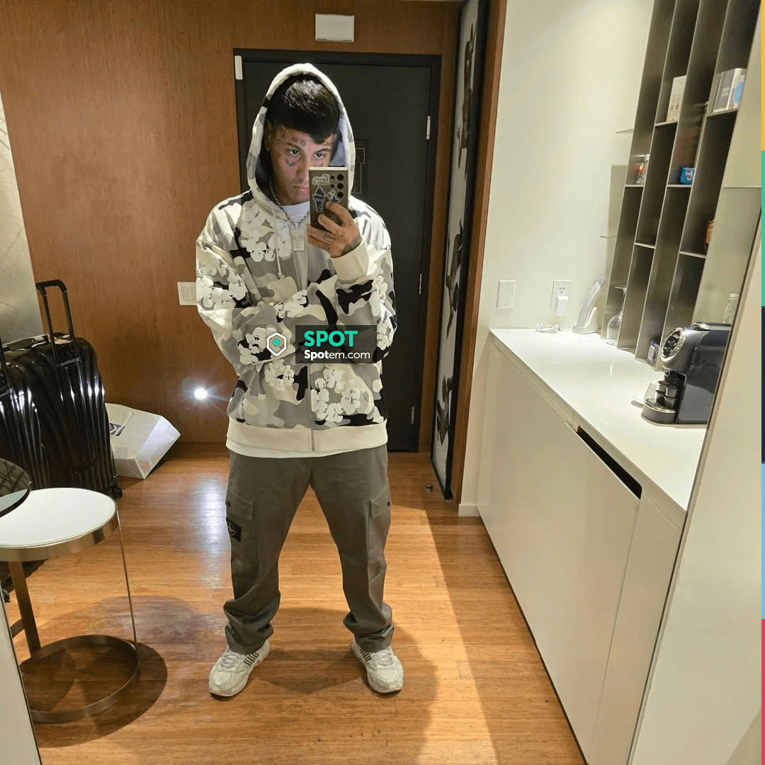 Denim Tears Grey Camo Cotton Wreath Zip Hoodie worn by Duki on the ...