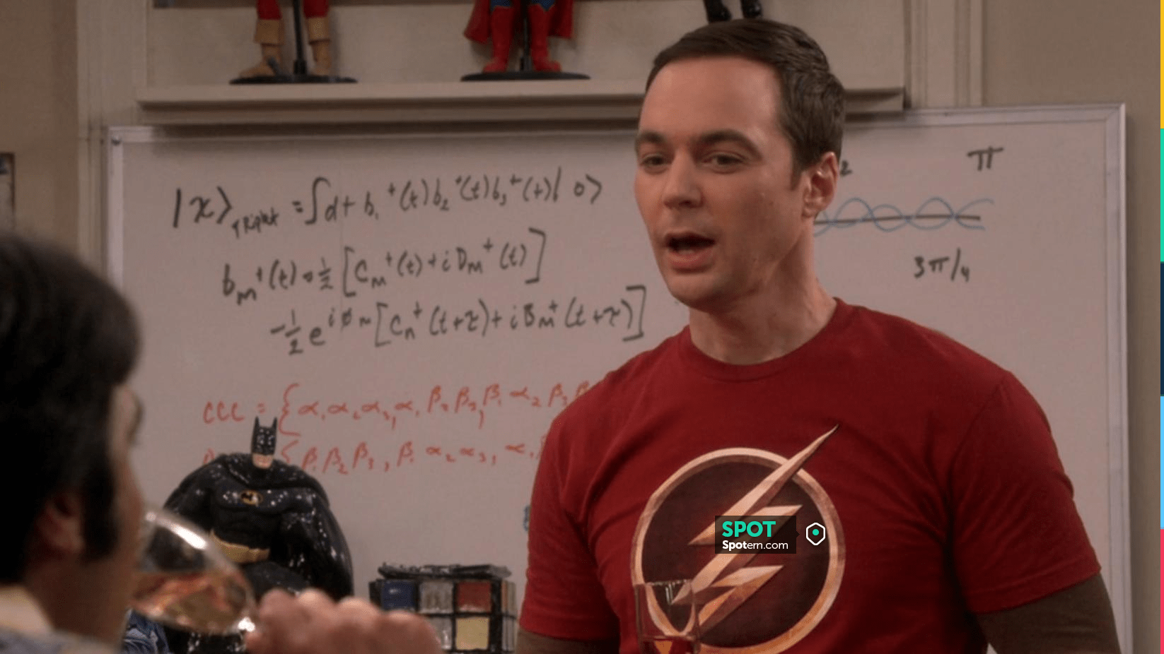 The Flash TV Series Logo Red T-Shirt worn by Sheldon Cooper (Jim Parsons) in The Big Bang Theory ...