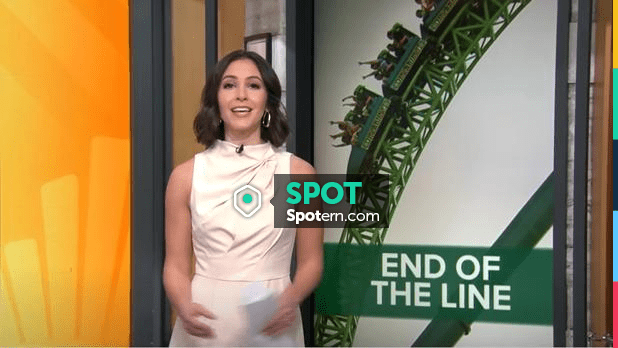 Maggy London Draped Bodice Flared Midi Dress worn by Ali Bauman as seen in CBS Mornings on March ...