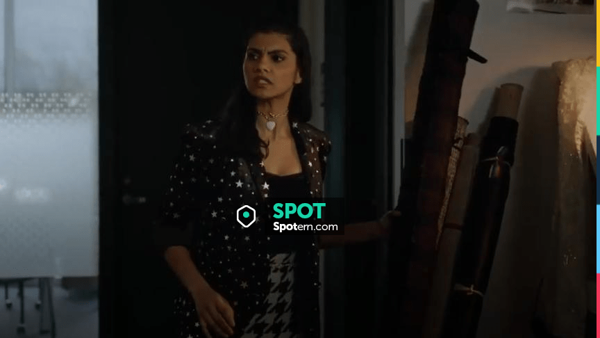 L'Agence 'Kenzie' Metallic Star Velvet Blazer worn by Coroner Olive (Manuela Sosa) as seen in ...