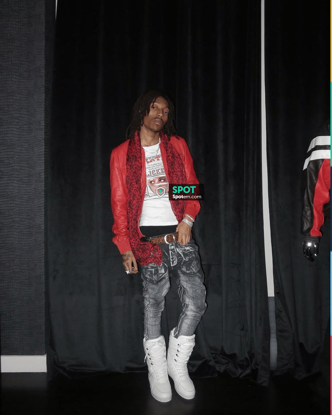 Dolce & Gabbana White Wanted Poster Tank Top worn by Lil Tecca on the ...