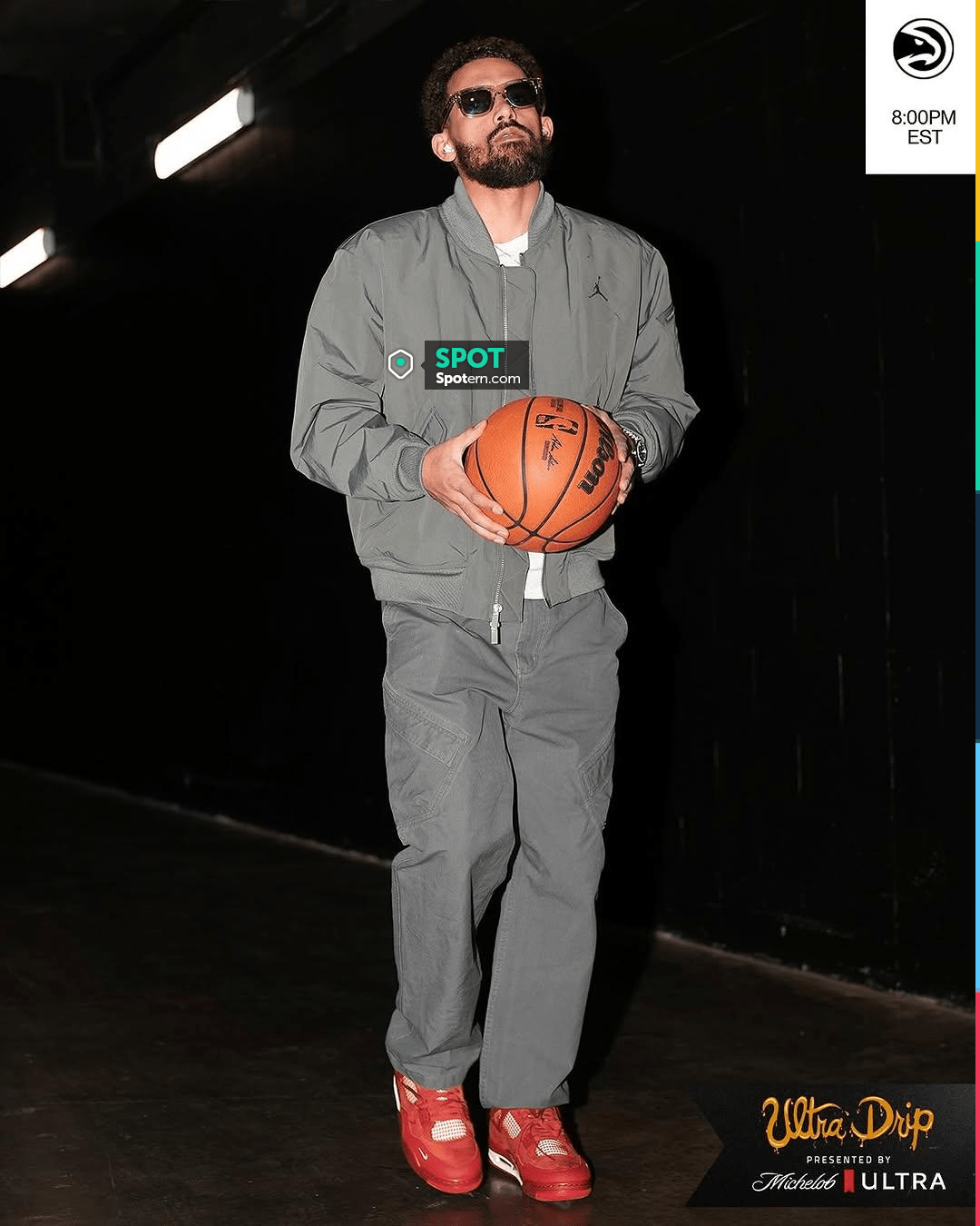 Jordan Iron Grey Renegade' Bomber Jacket worn by Trae Young on the ...