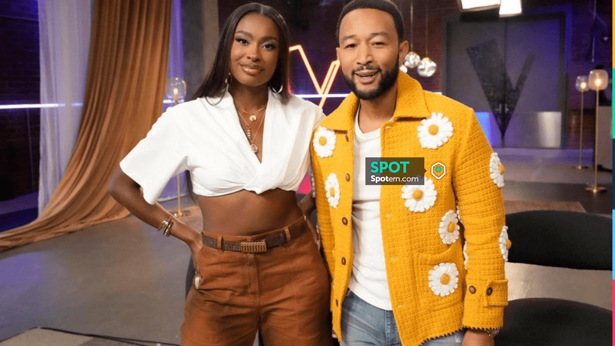 Yellow Daisy Applique Jacket of Self - Coach (John Legend) in The Voice ...