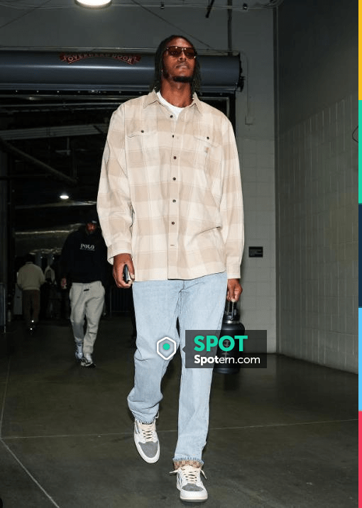 Gucci Light Wash Blue GG-Lined Jeans worn by Myles Turner on the ...