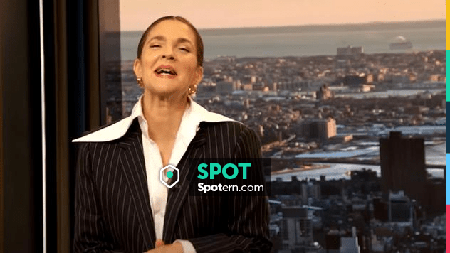 McQueen Cotton Poplin Button-Front Shirt worn by Drew Barrymore as seen ...