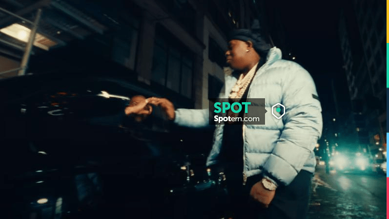 Dior Light Blue Oblique Puffer Jacket worn by Sheff G in Sheff G ...