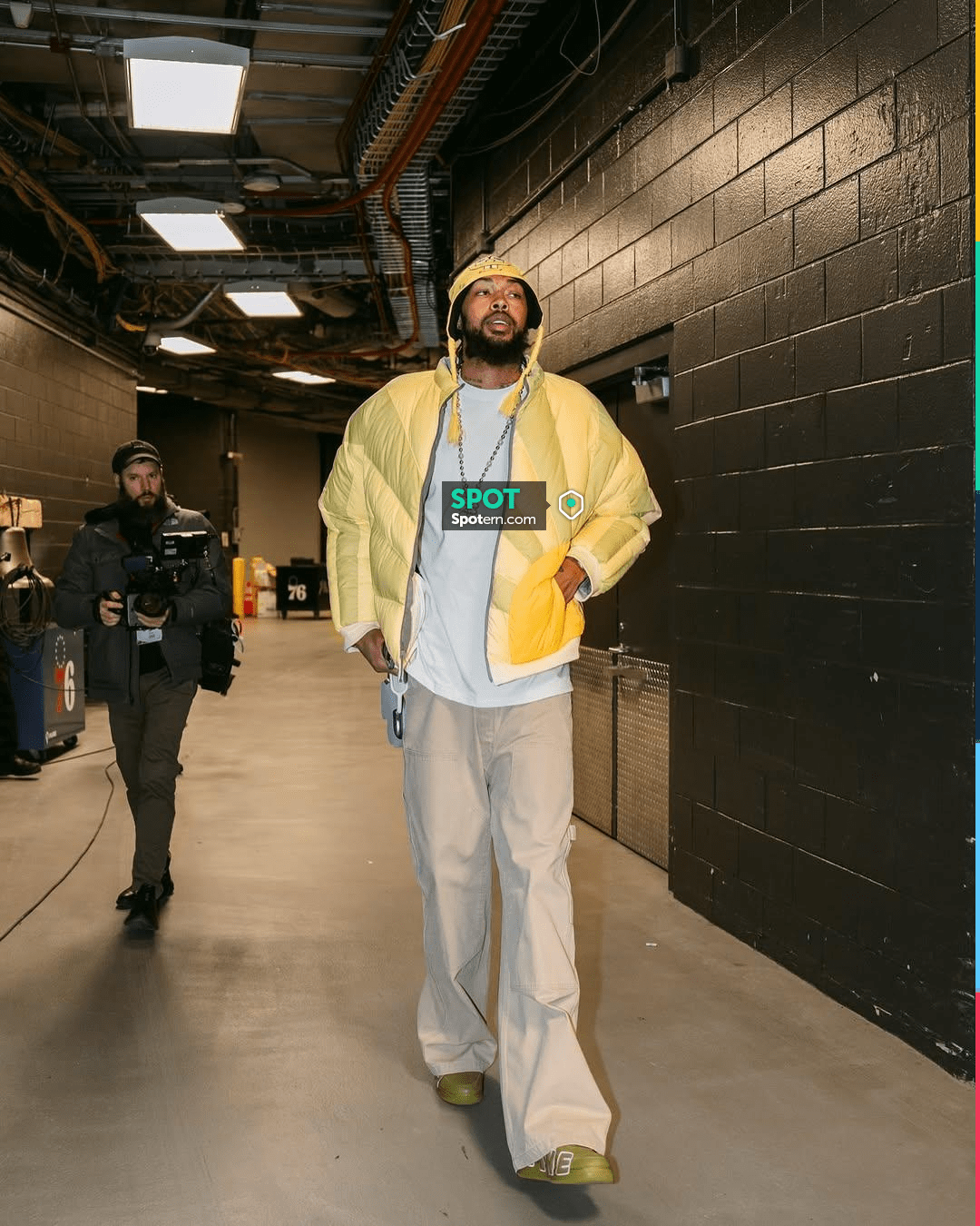 Ryoko Rain Yellow Sunrise Puffer Jacket worn by Brandon Ingram on the ...