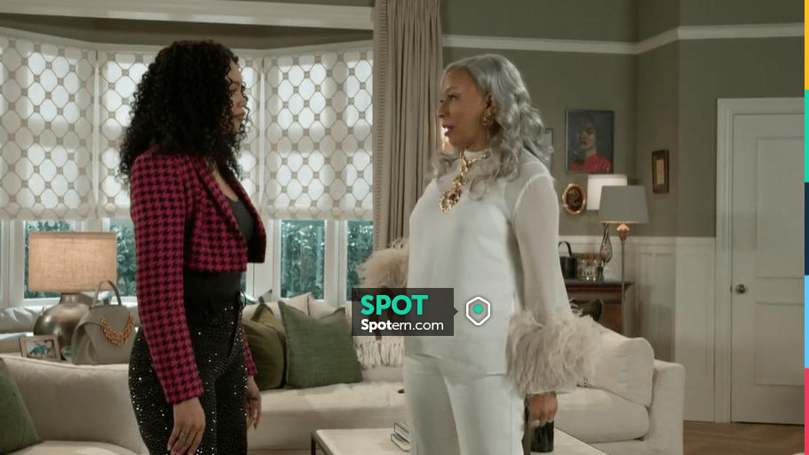 Lapointe Feather-Cuff Long-Sleeve Lightweight Georgette Top worn by ...