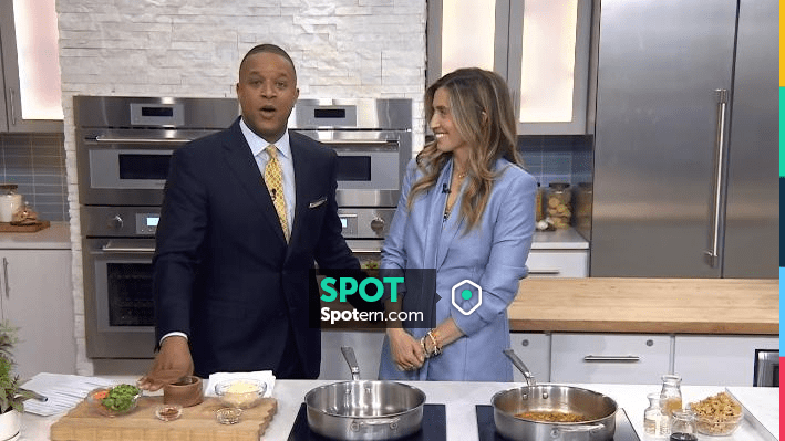 Sabina Musayev Gemini Jacket in Sky Blue worn by Sabrina Rudin as seen ...