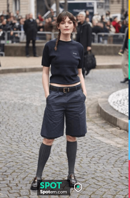 Miu Miu Leather Penny Loafers worn by Emma Mackey at Miu Miu Show on ...