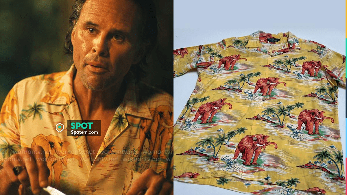 Elephants Print Shirt of Rick Hatchett (Walton Goggins) in The White ...