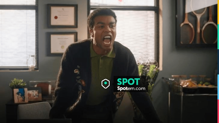 Mango Free Braided Knit Polo Shirt worn by Evan (Alexander Nunez) as ...