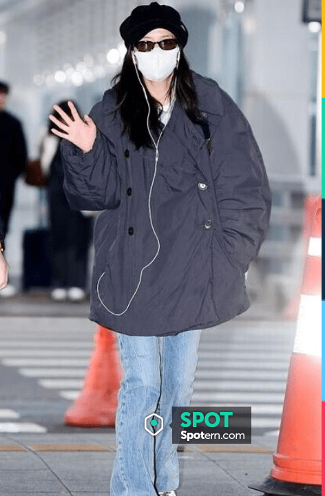 Plac Bleach Flared M63 Denim Pants worn by Jisoo at Incheon Airport on ...