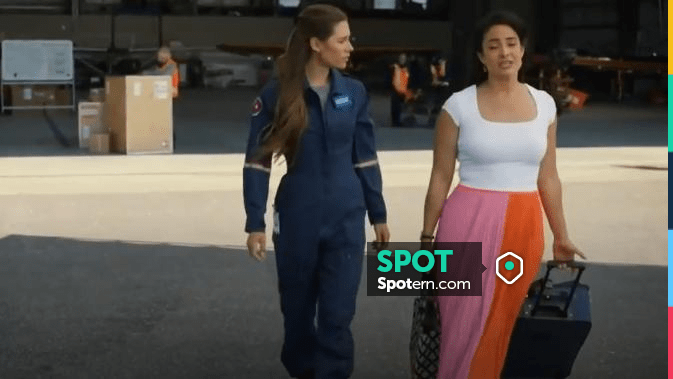 Scoop Pleated Matte Satin Midi Skirt worn by Marianne Feriera (Nicola ...