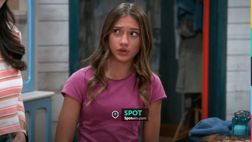 Free People We The Free Protagonist Tee-Magenta worn by Chloe Thunderman (Maya Le Clark) as seen ...