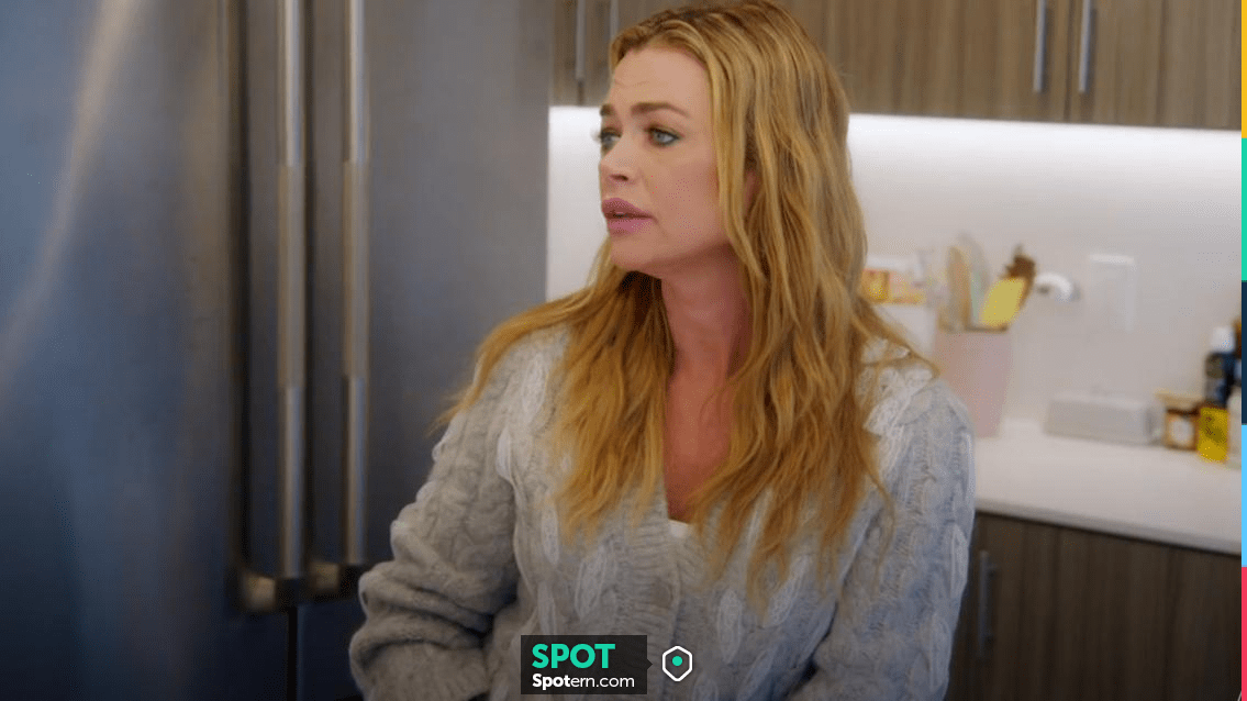 LoveShackFancy Louella Lace Cable-Knit V Cardigan worn by Denise ...