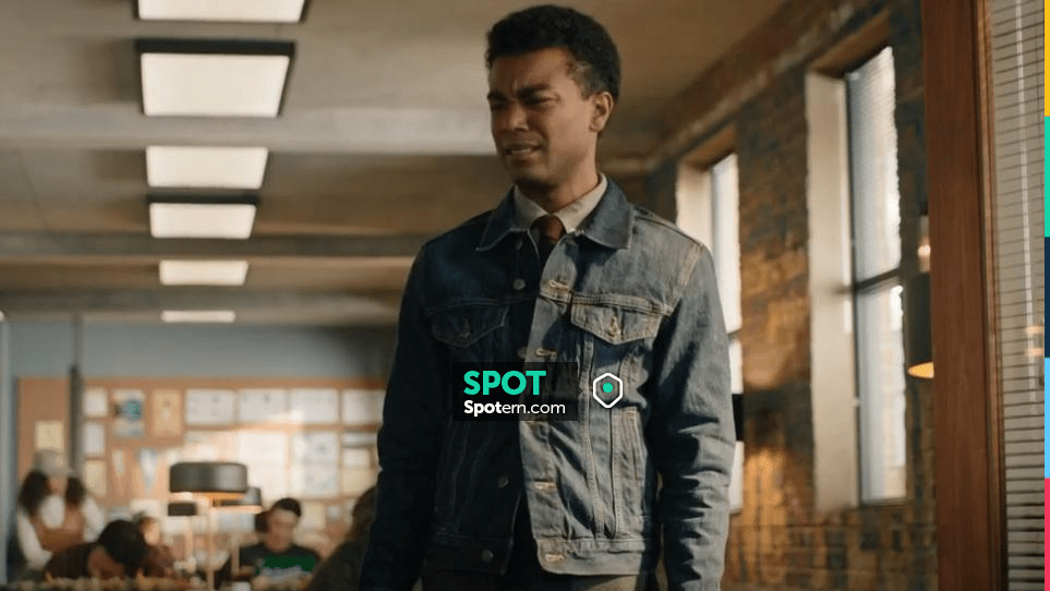 Old Navy Jean Trucker Jacket worn by Evan (Alexander Nunez) as seen in ...