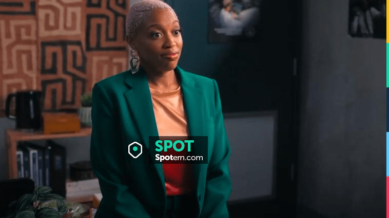 Zara Straight Cut Blazer Single Breasted Green worn by Kylie Mercer ...