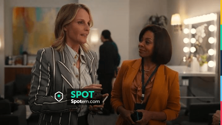 Smythe Stripe Peak Lapel Blazer Grey Ribbon worn by Winnie Landell ...