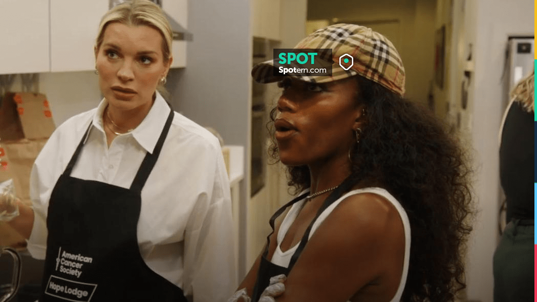 Burberry Tan Check Baseball Cap worn by Gabby Prescod as seen in Summer ...