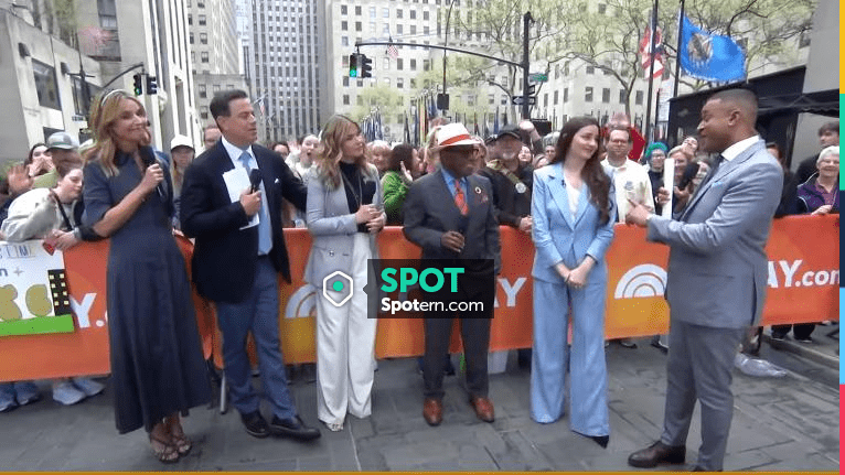 Blazer de pata de gallo cruzado de Toccin Mia usado por Jenna Bush ...