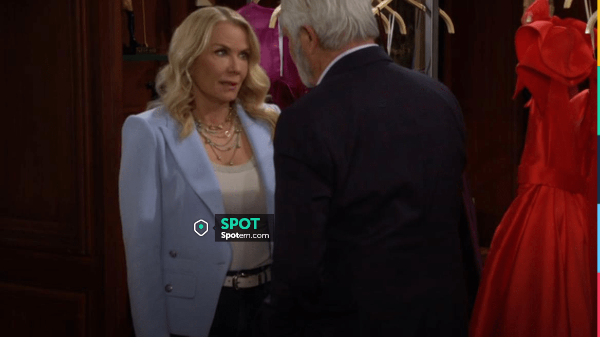 Veronica Beard Roya Blazer in Ice Blue worn by Brooke Logan ( Katherine ...