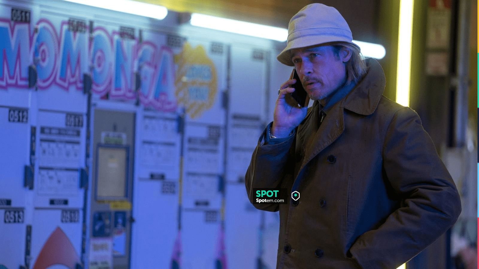 Brown Trench Coat worn by Ladybug (Brad Pitt) as seen in Bullet Train ...