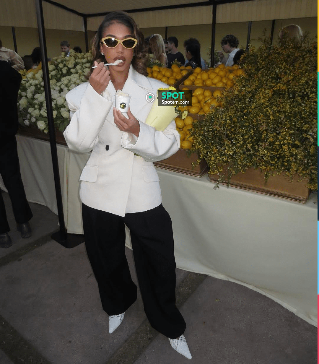 Jacquemus La Veste Norma Blazer worn by Lori Harvey at Jacquemus La Boutique Opening Cocktail on ...