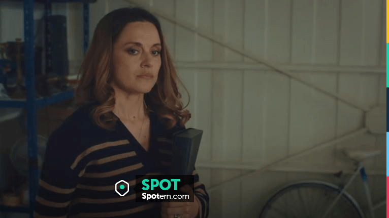 Rails Harris Striped Woven-Blend Jumper worn by Georgia Wright (Zoë Tapper) as seen in I, Jack ...