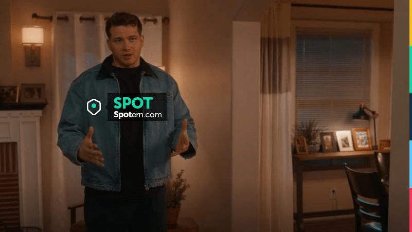 H&M Regular Fit Denim Jacket With Corduroy Collar worn by Evan Buckley (Oliver Stark) as seen in ...