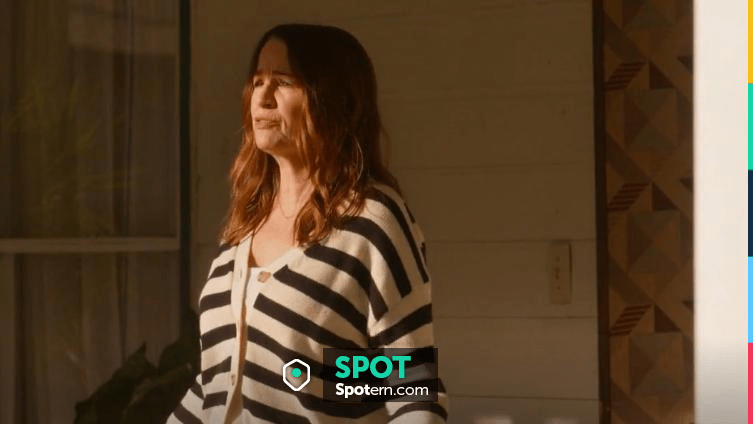 Graham & Spencer Elodie Cardigan In Cream Black worn by Helena Diaz ...