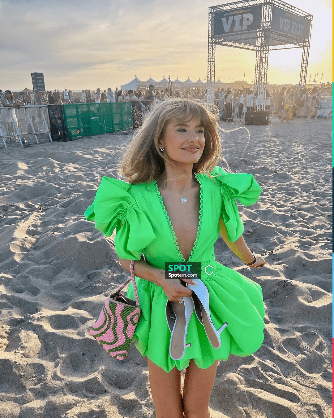 Celia B Green Willem Top worn by Demi Burnett at iHeartRadio's 102.7 ...