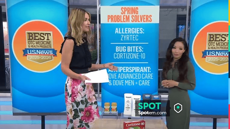 Veronica Beard Lauper Dress in Stone Army worn by Shanley Chien as seen ...