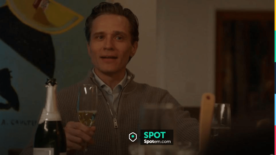 Theory Gary Front Zip Cardigan worn by Gabriel Laroche (Seamus Dever ...