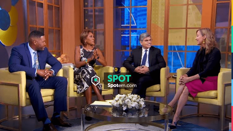 Donna Karan Abstract Print Sleeveless Midi Dress worn by Robin Roberts ...